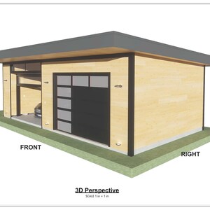 Modern 2-car Garage Plan With Storage (PDF, SKP, MP4, JPG) - Etsy