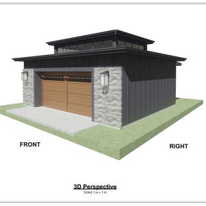 Modern 2-car Garage Plan With Storage (PDF, Sketchup) - Etsy
