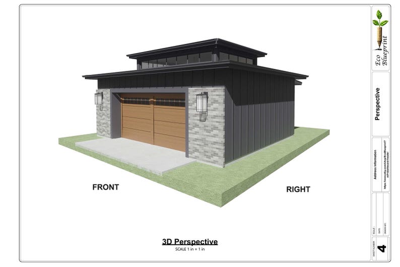 Modern 2-car Garage Plan With Storage (PDF, Sketchup) - Etsy
