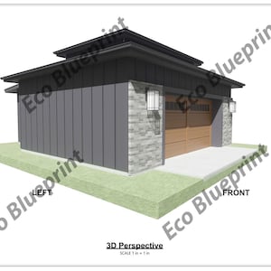 Modern 2-car Garage Plan With Storage (PDF, Sketchup) - Etsy