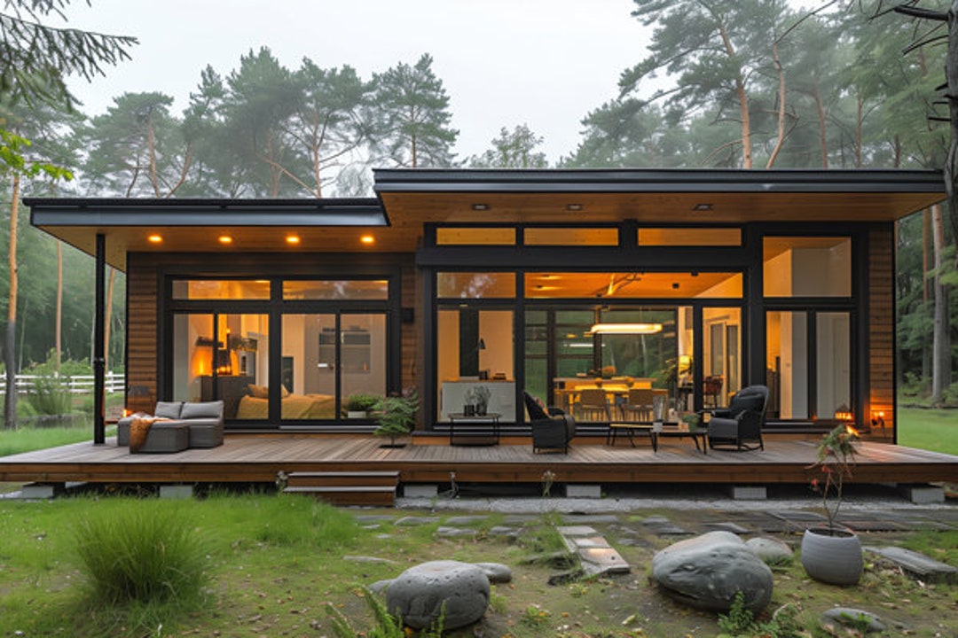 Modern Cabin Exterior Design Visualization:digital Download Only Front ...