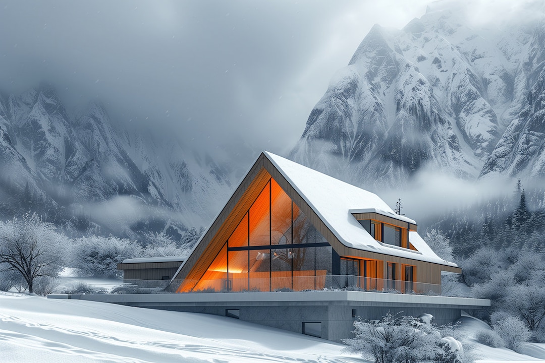 Single-story A-frame Home Concept Design: JPG Images & MP4 Video for ...