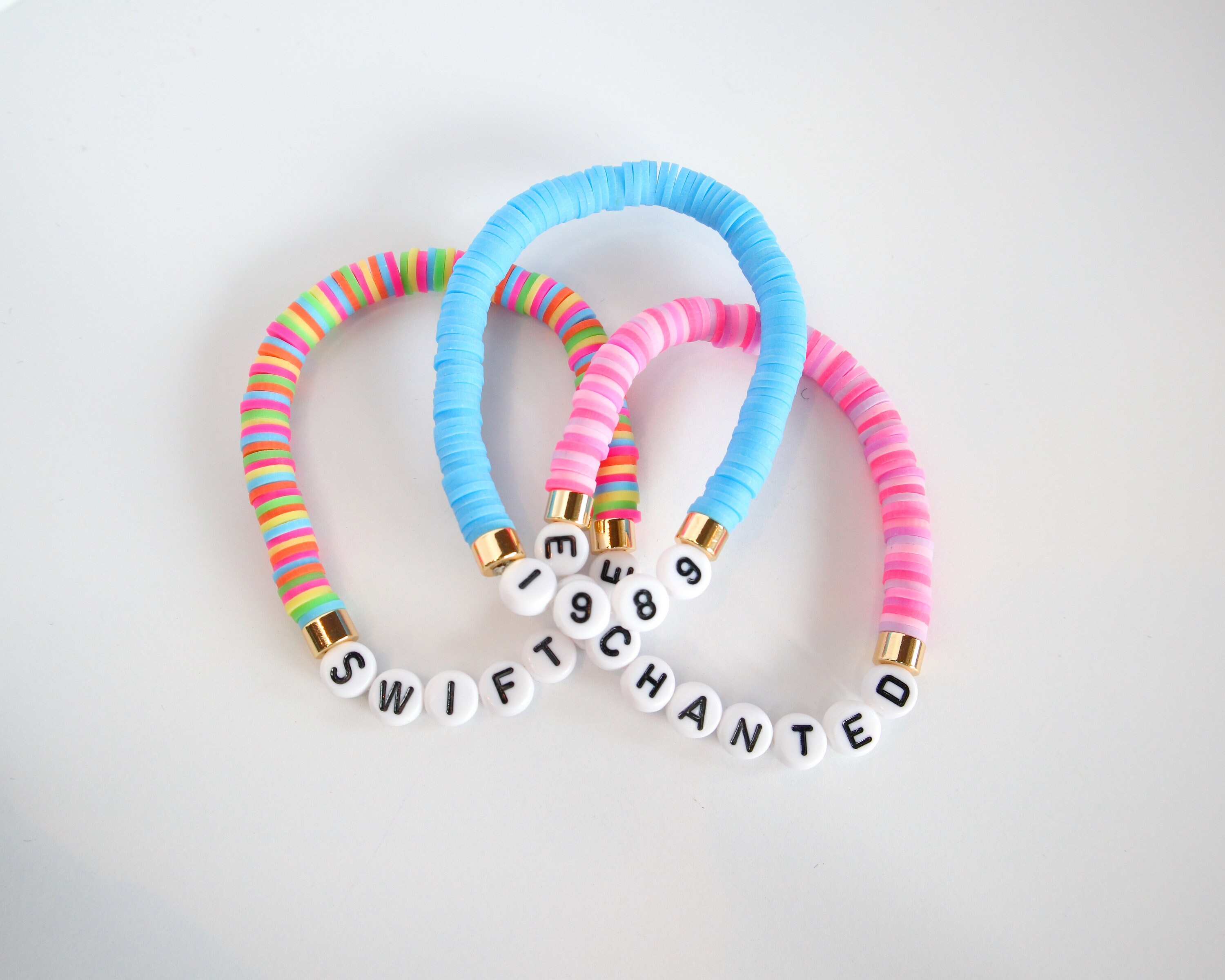 Eras Friendship Bracelets: Gold Plated Beads, Customizable Set of 5 - Etsy