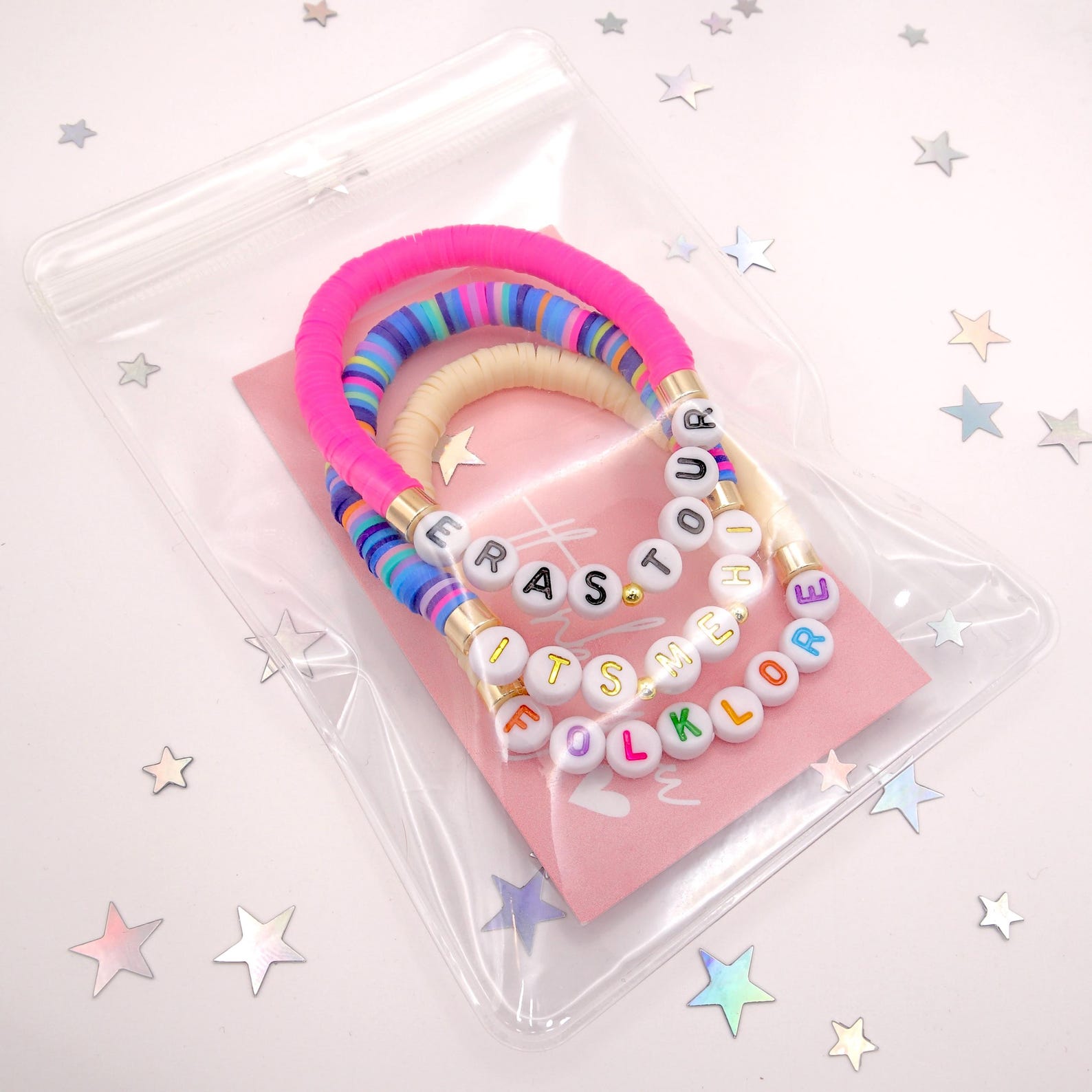 Eras Friendship Bracelets: Gold Plated Beads, Customizable Set of 5 - Etsy