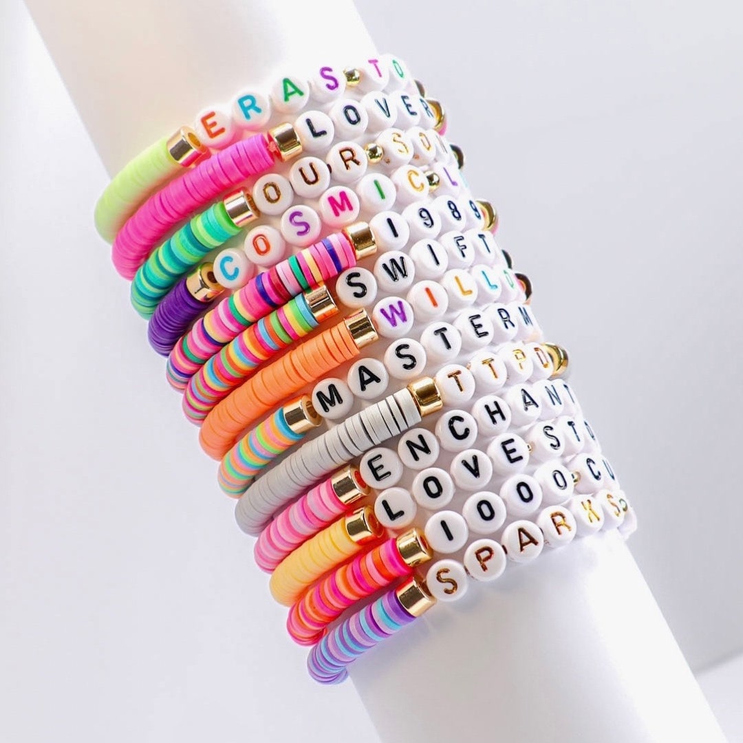 Eras Tour Friendship Bracelets: Gold Plated Beads, Customizable Set of ...