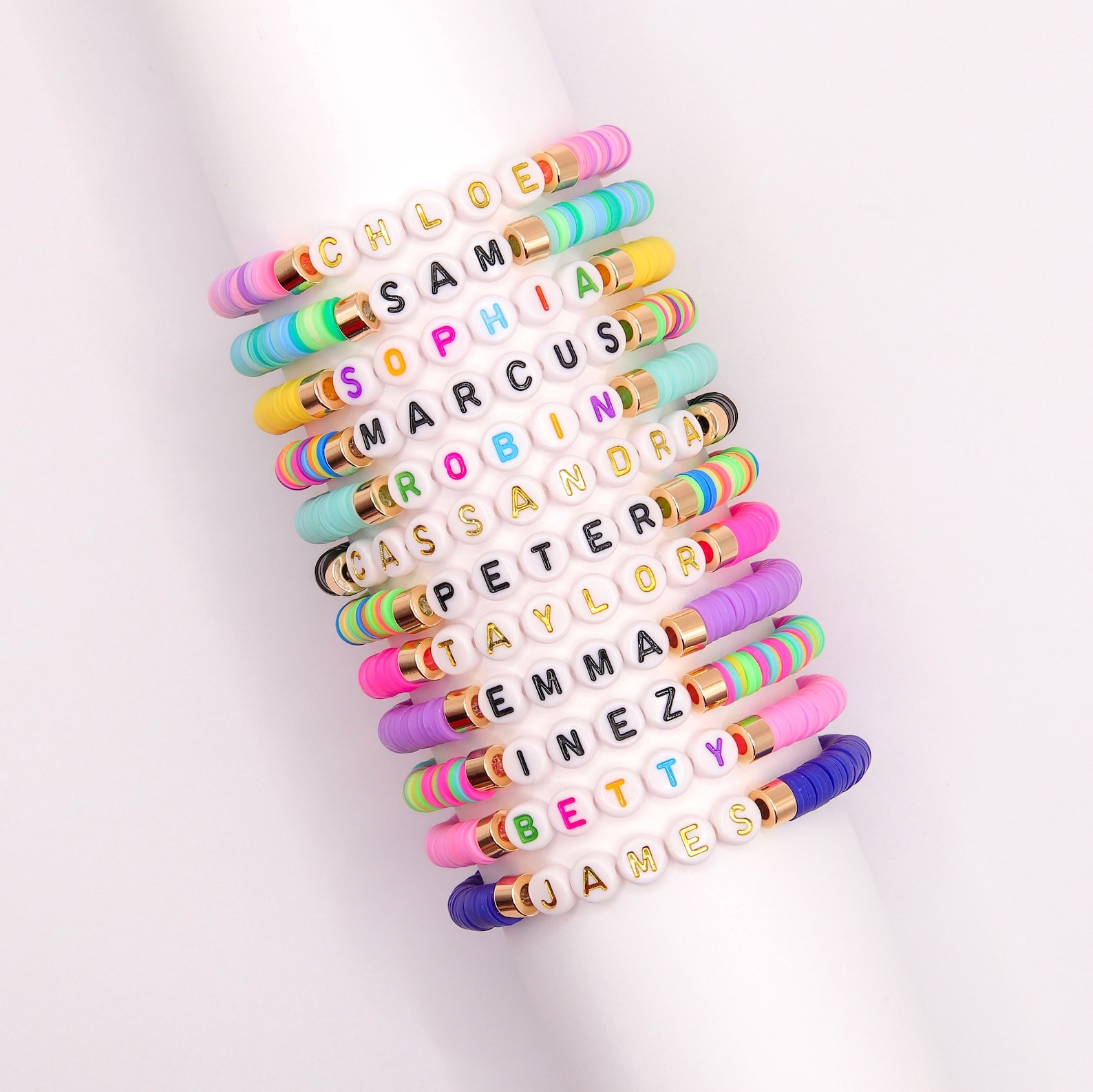 Eras Friendship Bracelets: Gold Plated Beads, Customizable Set of 5 - Etsy