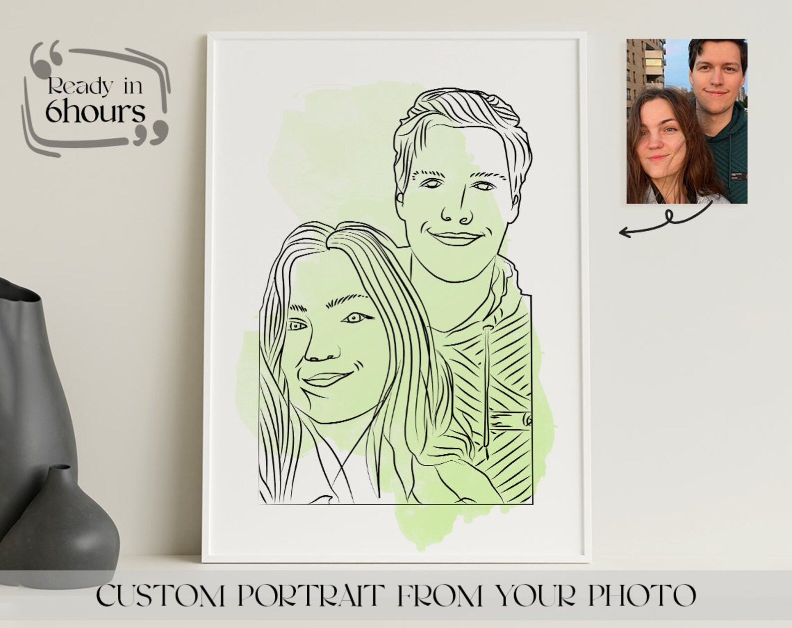 Personalized Drawing, Custom One Line Drawing , One Line Portrait ...