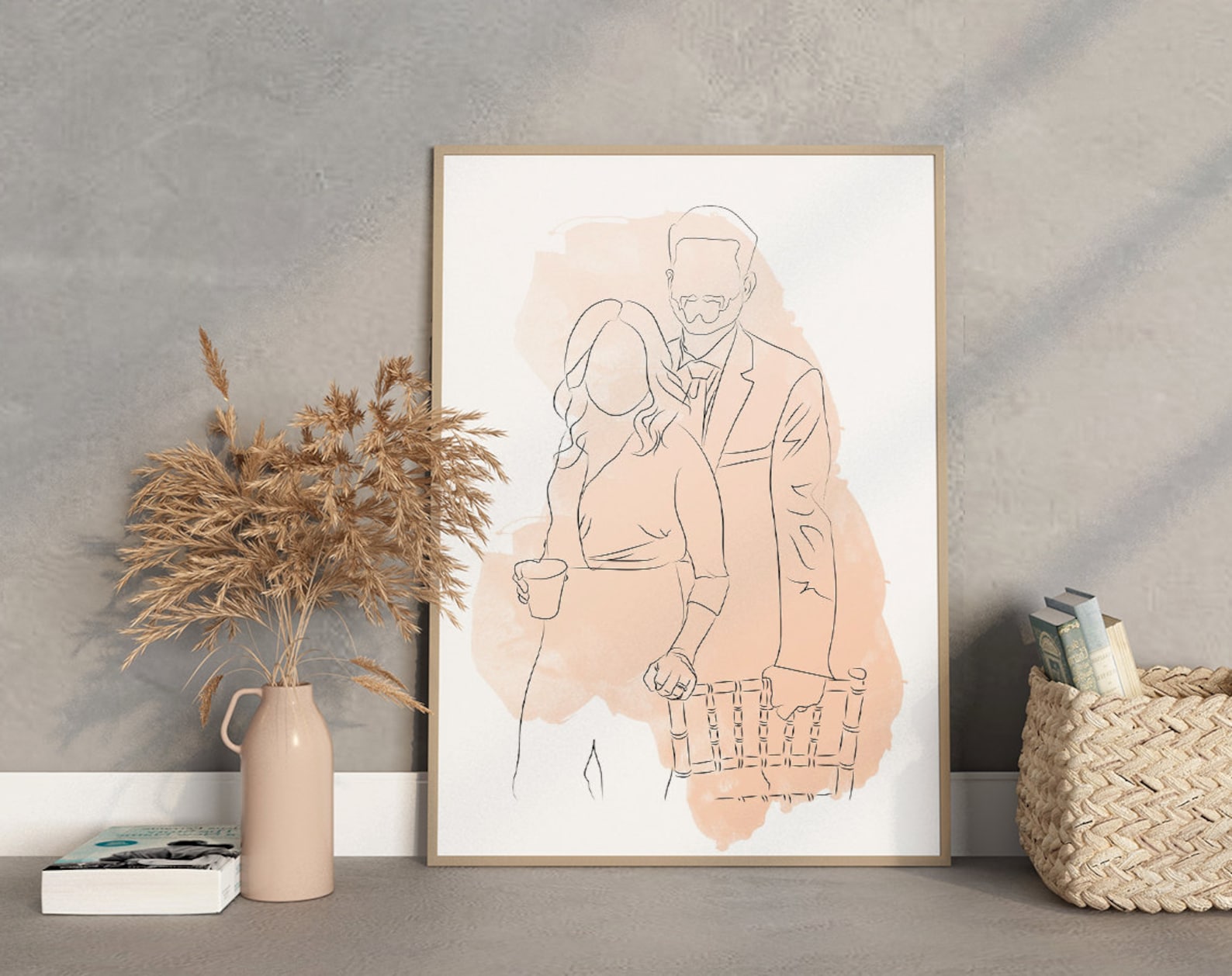 Personalized Drawing, Custom One Line Drawing , One Line Portrait ...