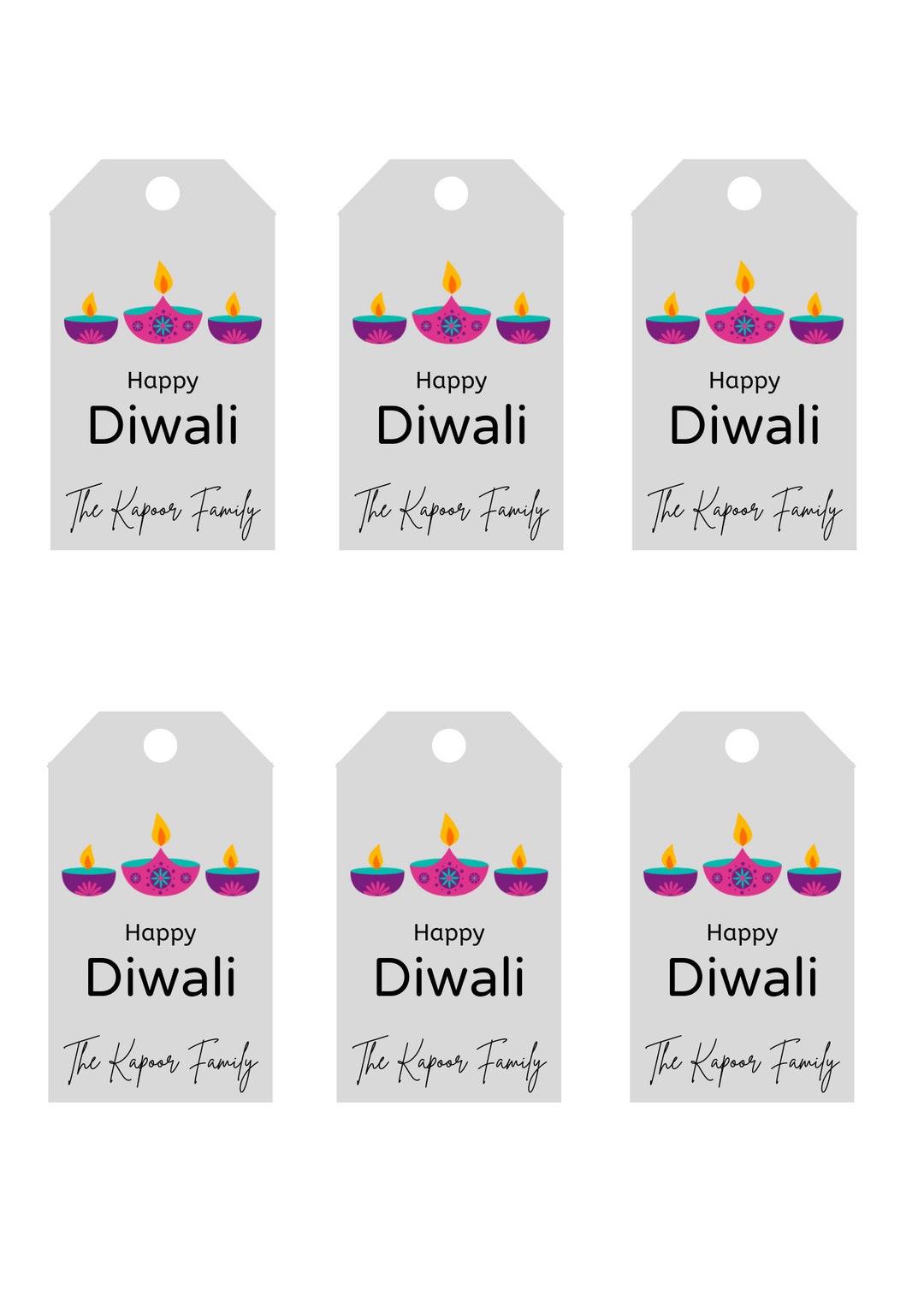 Diwali Tags , Deepavali Gift Tags , Personalised Gift Tags - Etsy