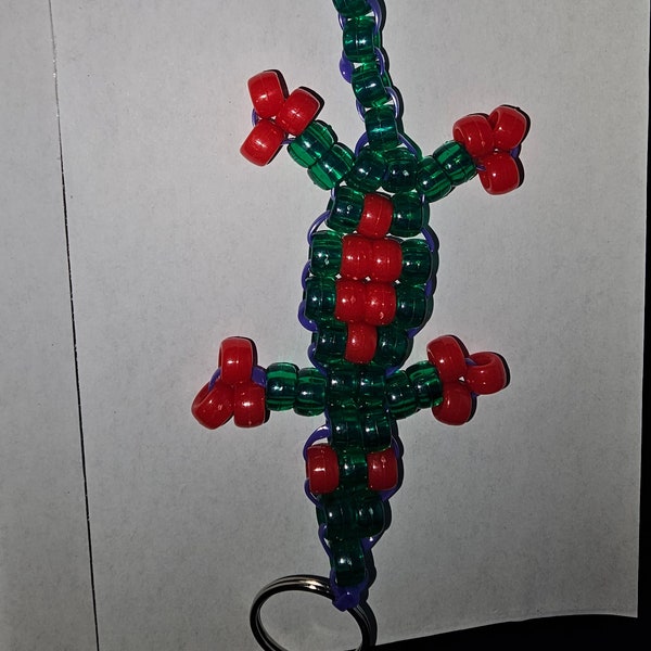 Pony Bead Lizard Keychain - Etsy