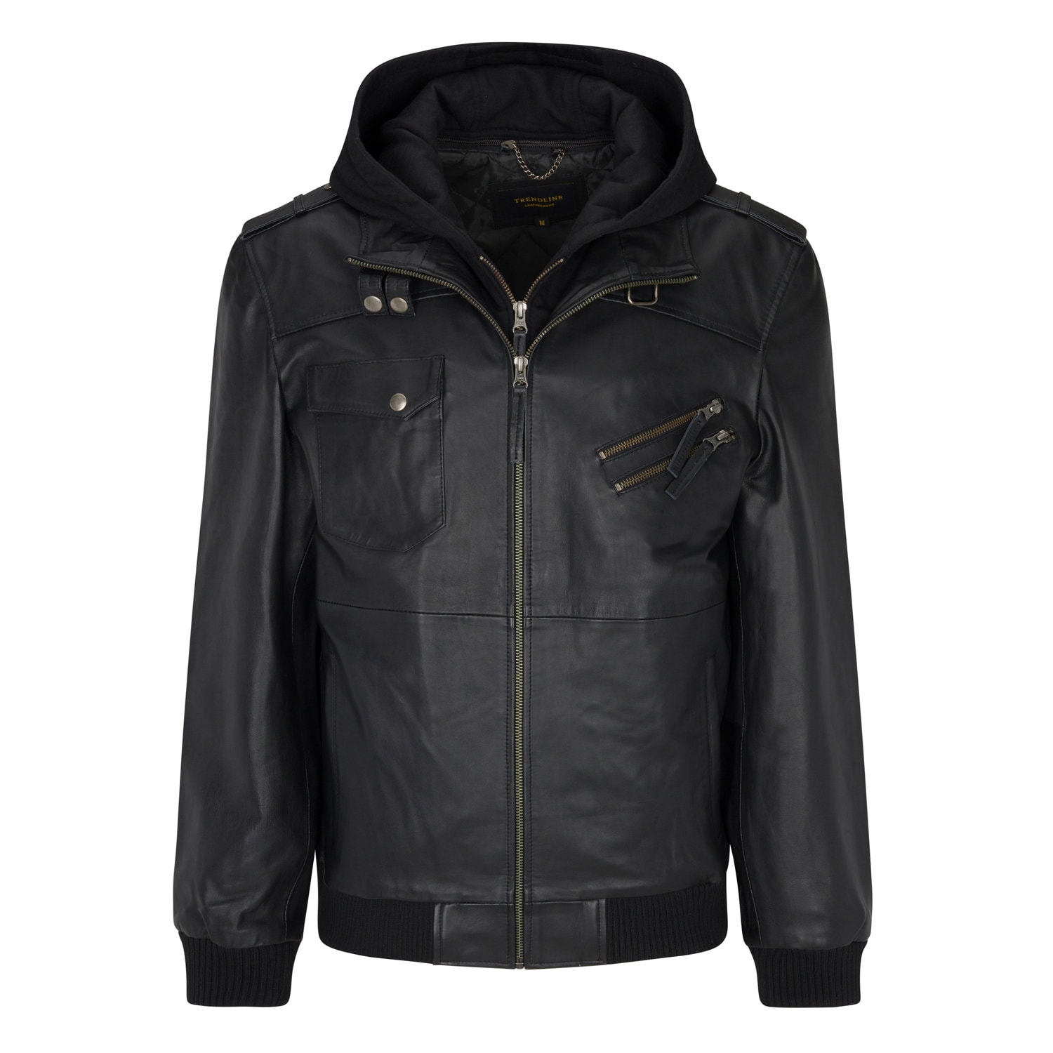 100% Real Leather Men's Jacket Shadow Rider Outerwear Casual Look ...