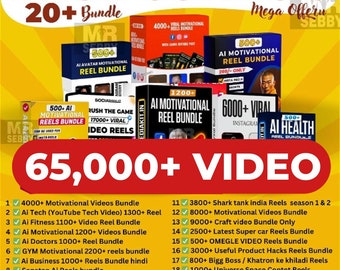 Mega Reels Bundle 25,000 Reels Bundle AI Motivational Reels, AI Health Reels, Art and Craft ...