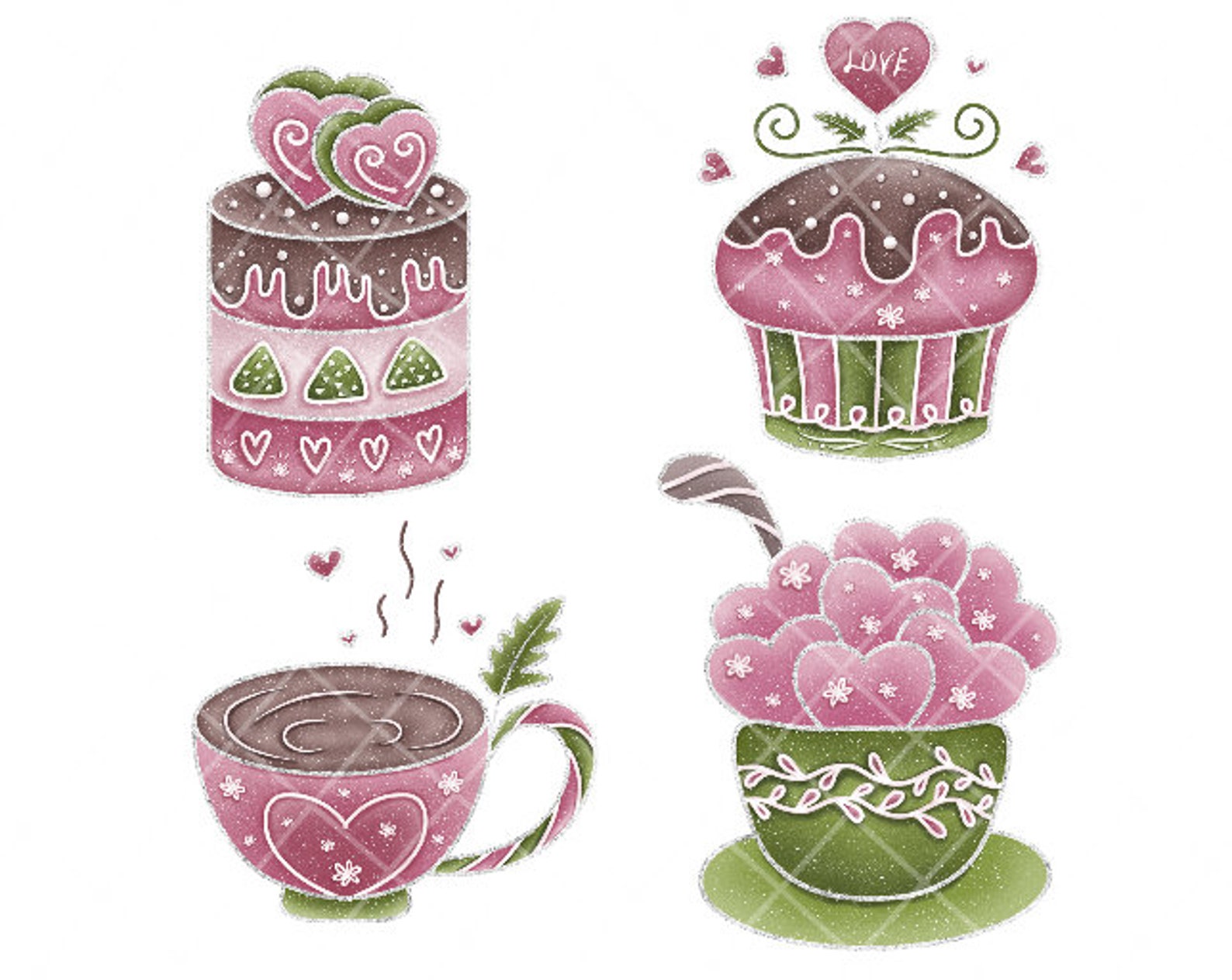 Valentine Clipart Bundle, Valentine Png, Valentine Elements, Love ...