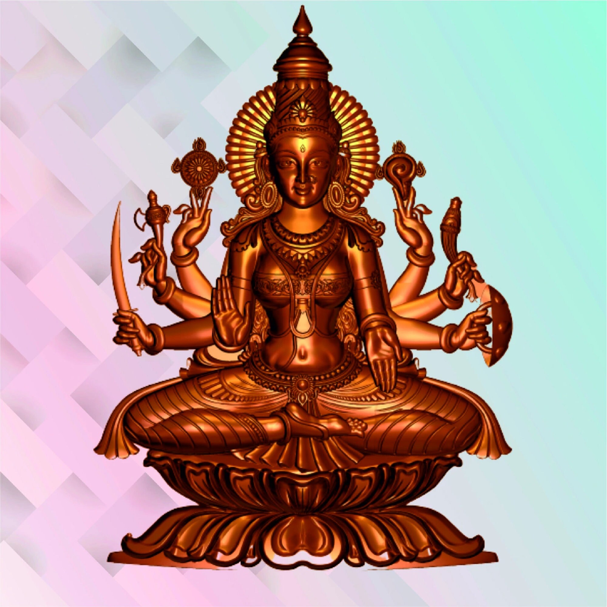 ASTA Lakshmi 3D CNC Files 8 No. STL File Cnc Router File Asta Laxmi Cnc ...