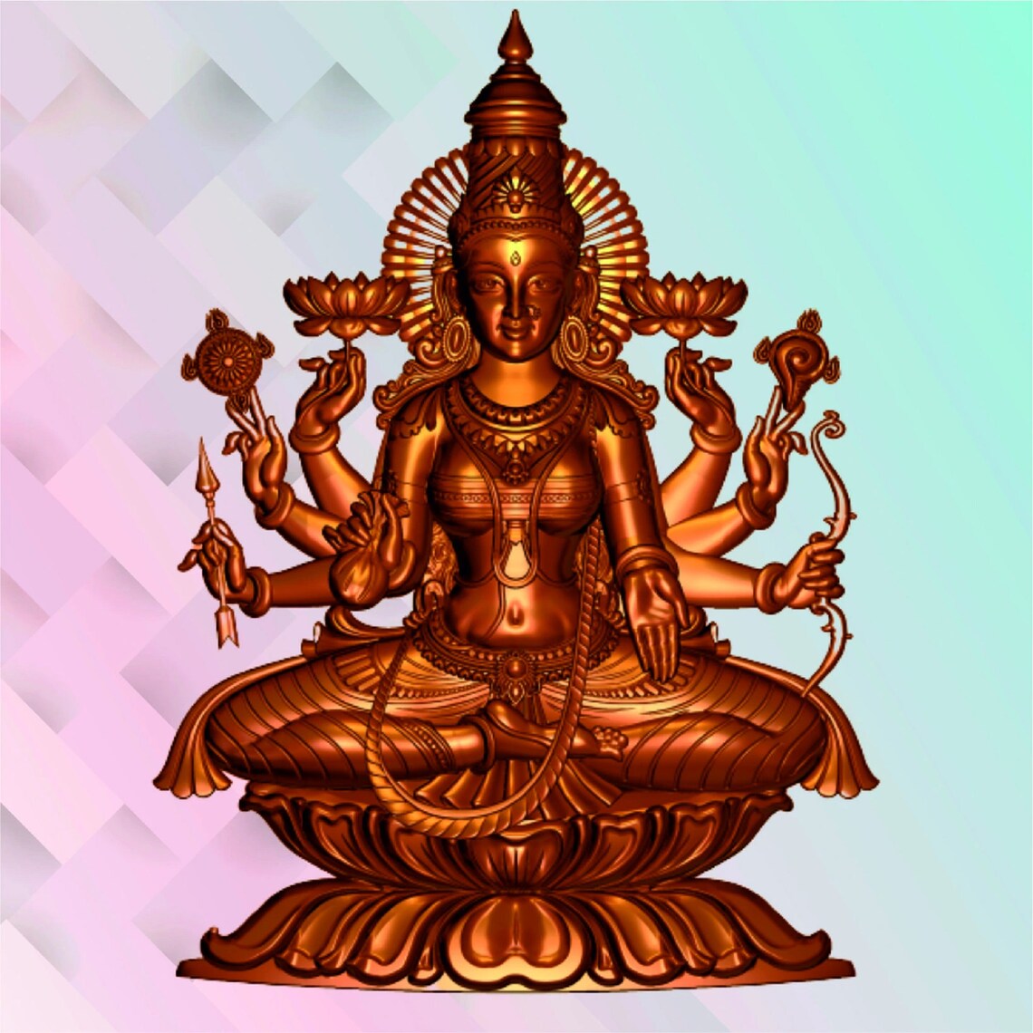 ASTA Lakshmi 3D CNC Files 8 No. STL File Cnc Router File Asta Laxmi Cnc ...