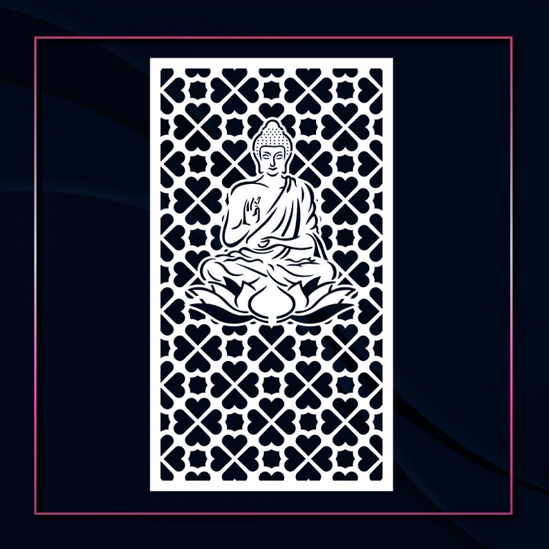 Buddha CNC Jali, Cnc Files, Panel Dxf SVG CDR, Lightburn Art Library ...