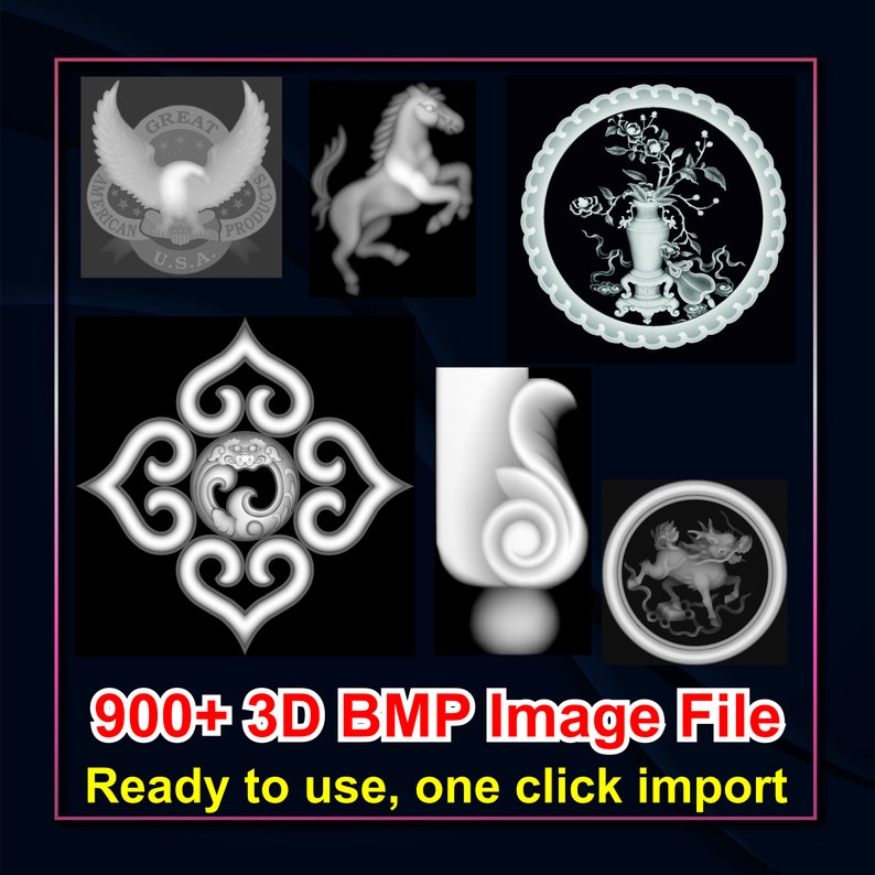 900 Artcam BMP File Ready to Use Artcam File, Vectic Aspire File 3D CNC ...