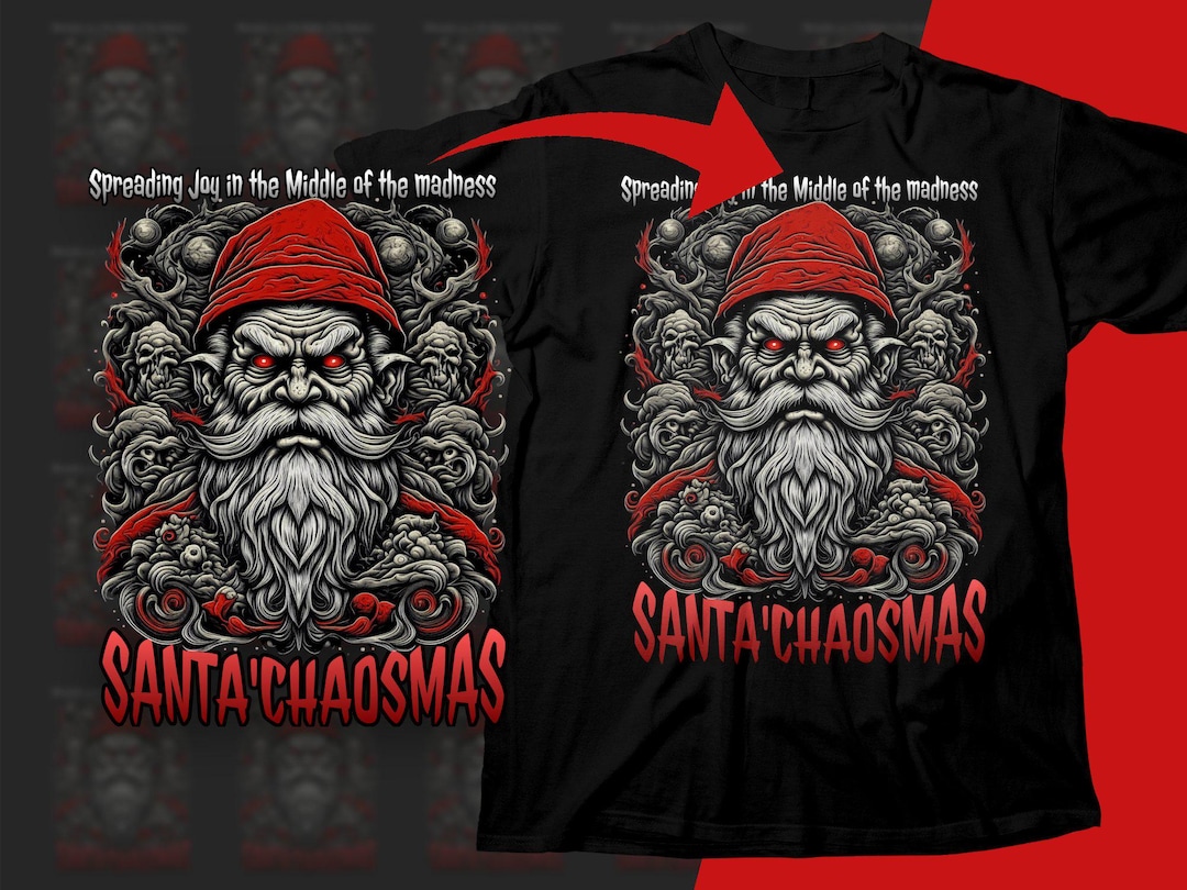 Dark Santa Digital Art Print, Spooky Santa Claus Illustration, Horror ...