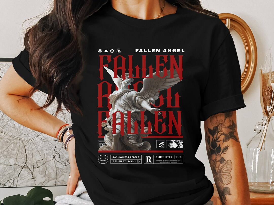 Fallen Angel Digital Art Print, Angelic Statue Artwork, Gothic Decor ...