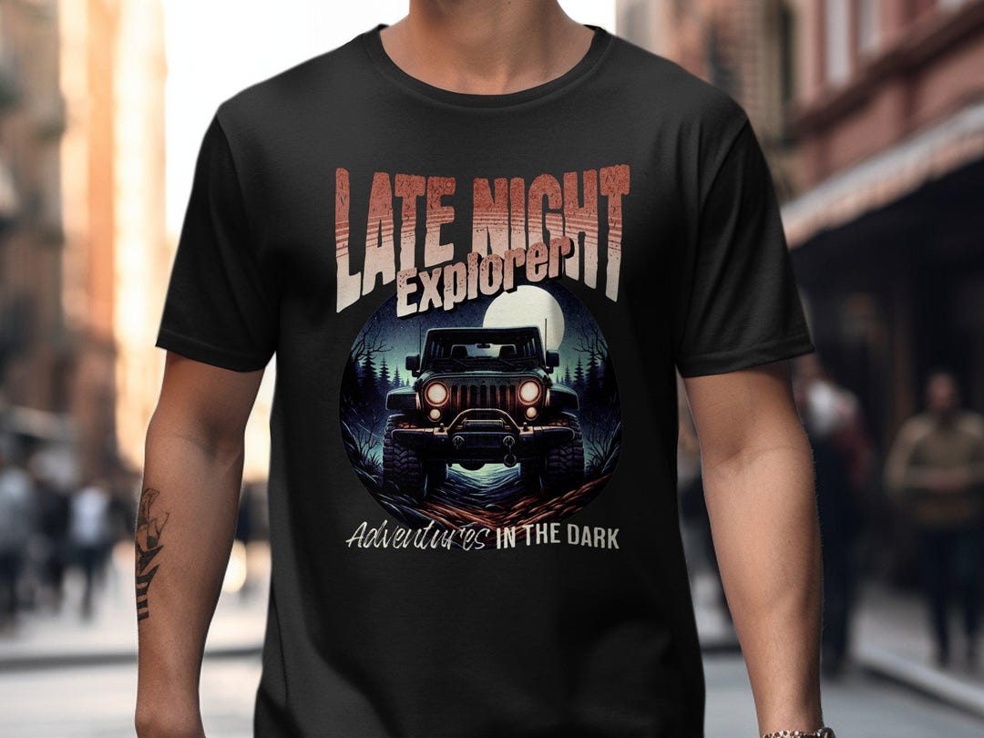 Late Night Explorer Digital Art Print, Off-road Jeep Adventure, Dark ...