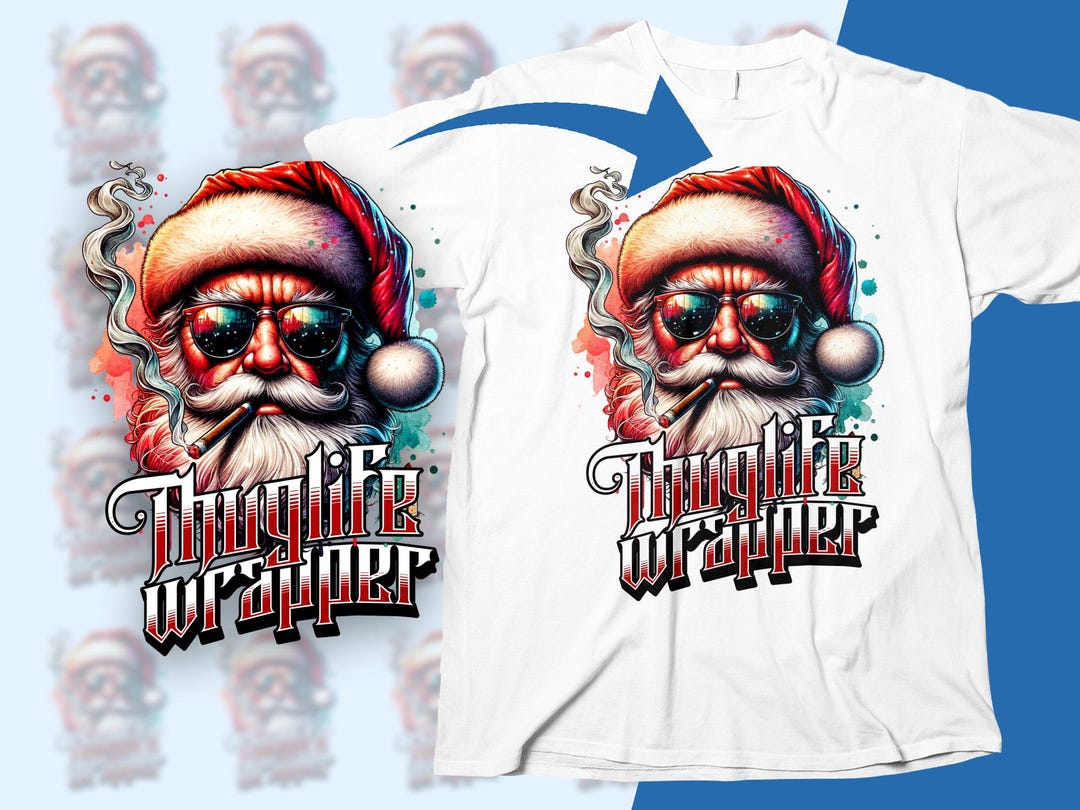 Thug Life Wrapper Santa Digital Art, Cool Santa Christmas Poster ...