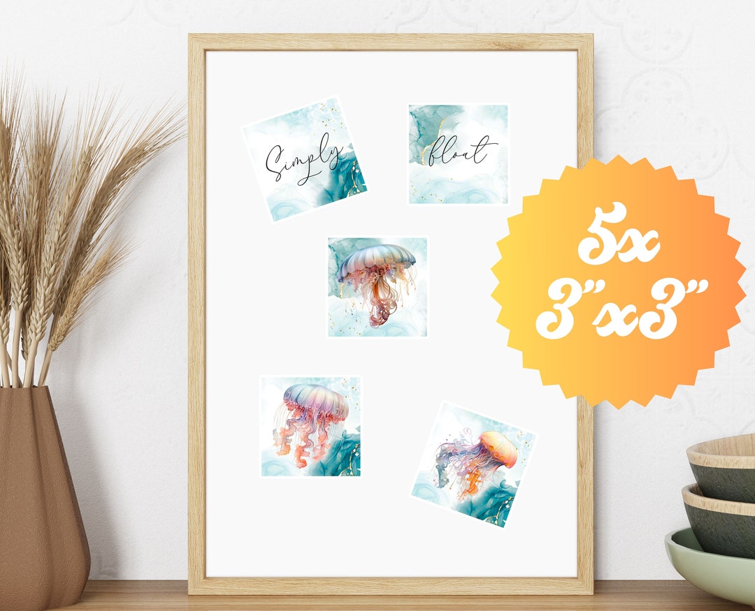 BLUE GEODE JELLYFISH Magnets Cute Magnets Office - Etsy