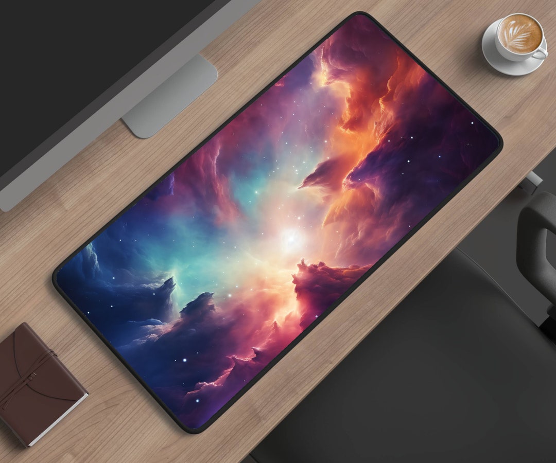 Aesthetic Galaxy Desk Mat, Mouse Pad, for a Beautiful Workplace, Work ...