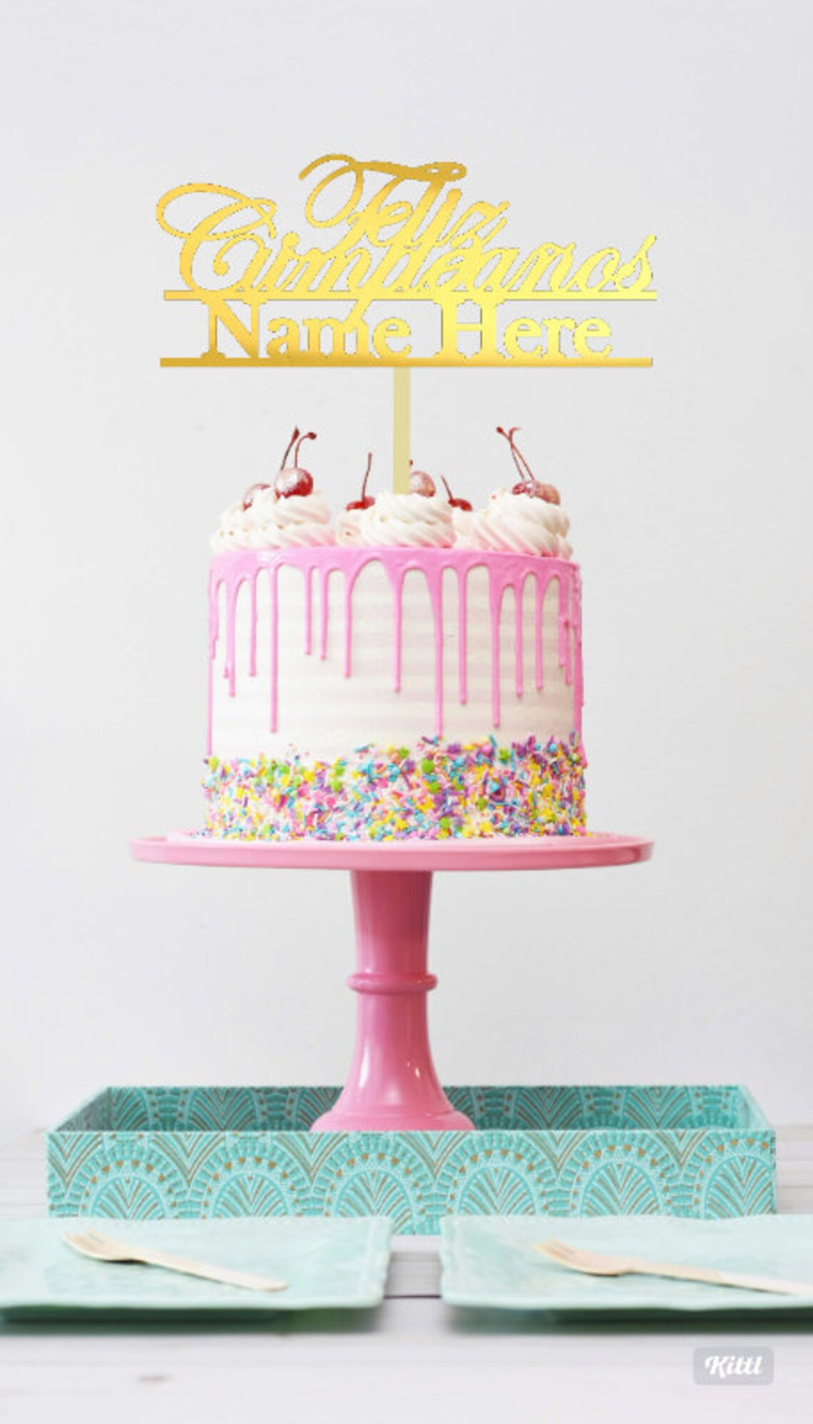 Feliz Cumpleaños Custom Cake Topper - Etsy