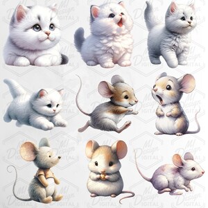 Chubby Kitten, Chonky Cats Clipart Set, Kawaii Kitten Graphics, Animals ...