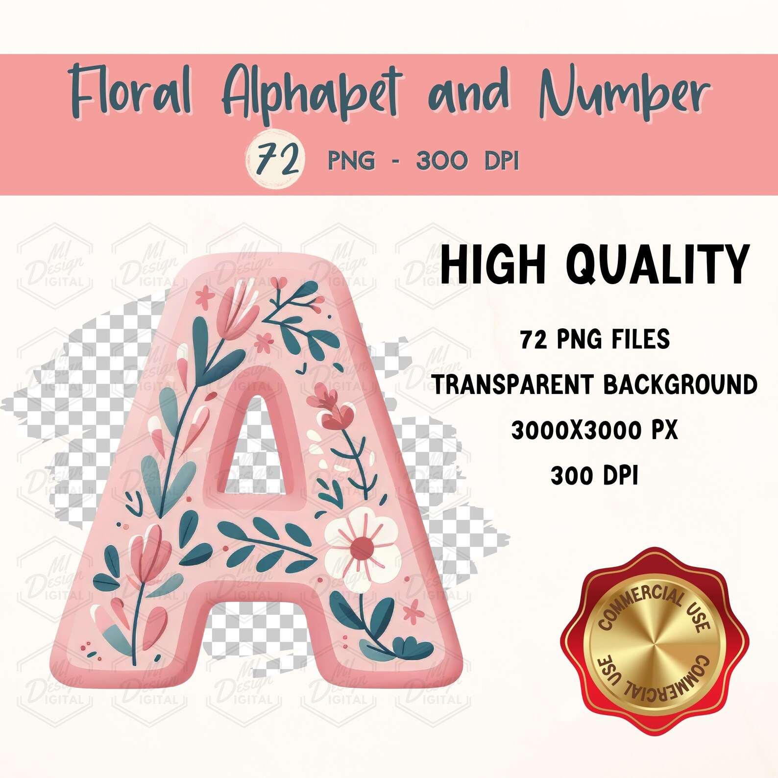 Floral Alphabet and Numbers, Pink Floral Letter, Floral Alphabet PNG ...