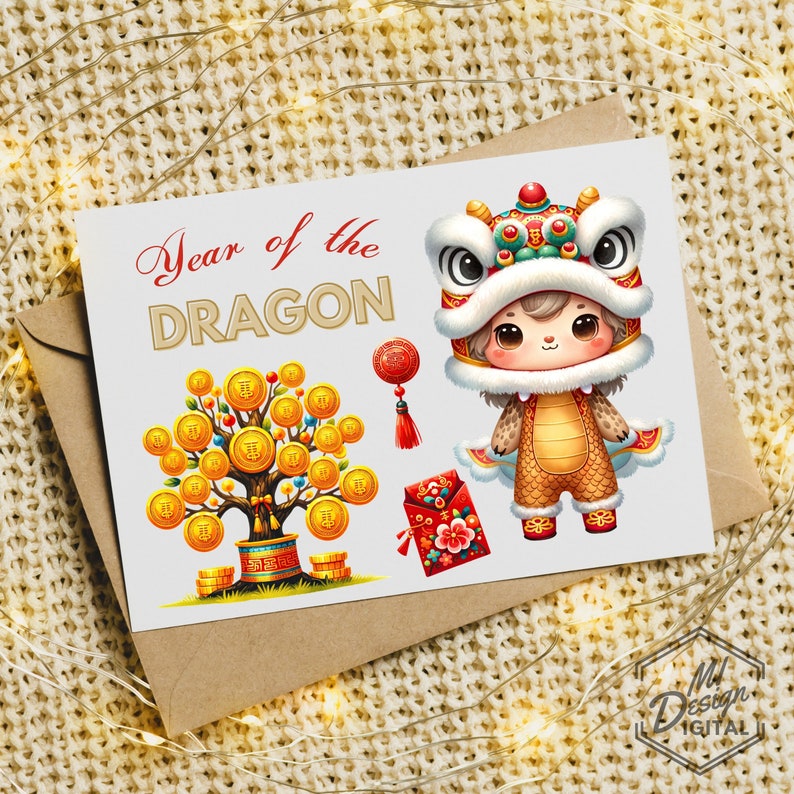 Lunar New Year Animal Zodiac Lion Dance, Watercolor Cute Animals ...