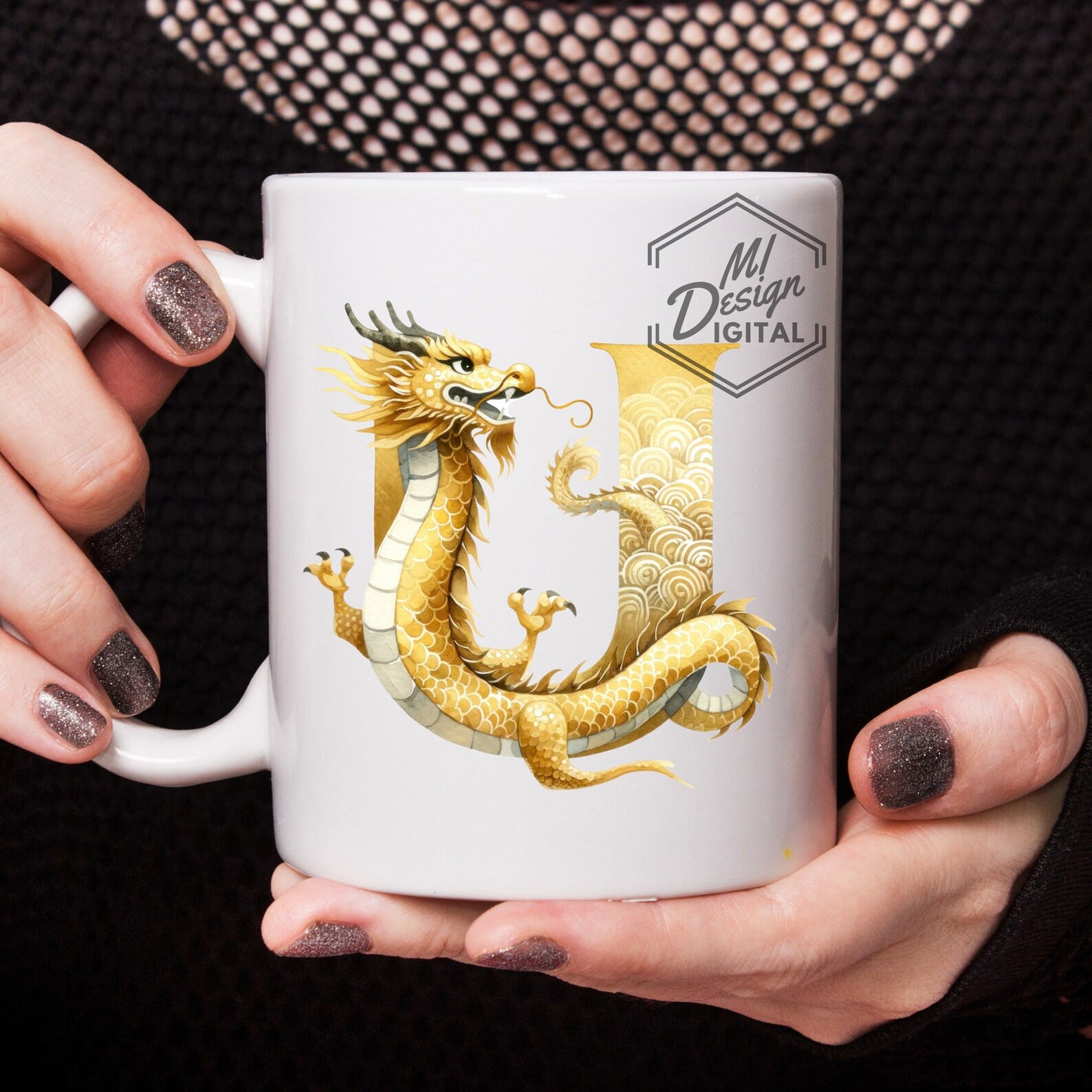 Chinese Dragon Alphabet and Numbers, Watercolor Dragon Alphabet PNG ...