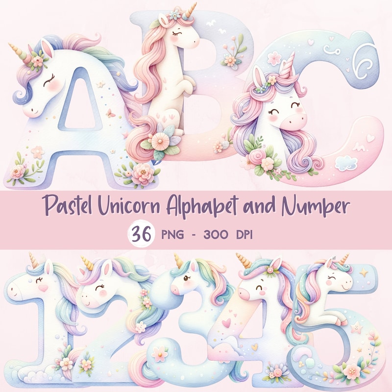 Unicorn Alphabet - Etsy