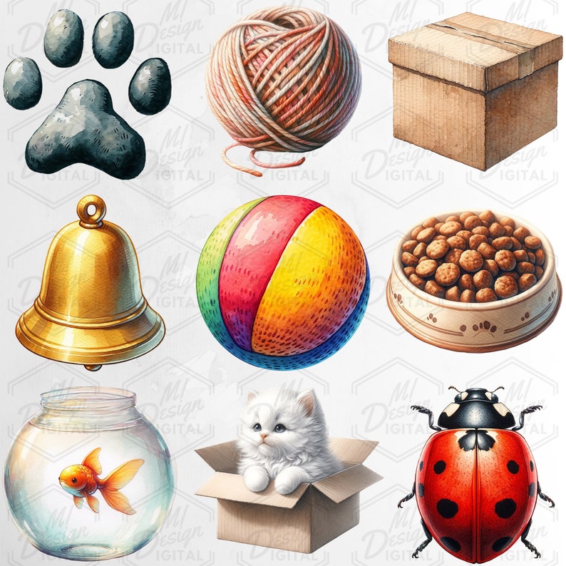 Chubby Kitten, Chonky Cats Clipart Set, Kawaii Kitten Graphics, Animals ...