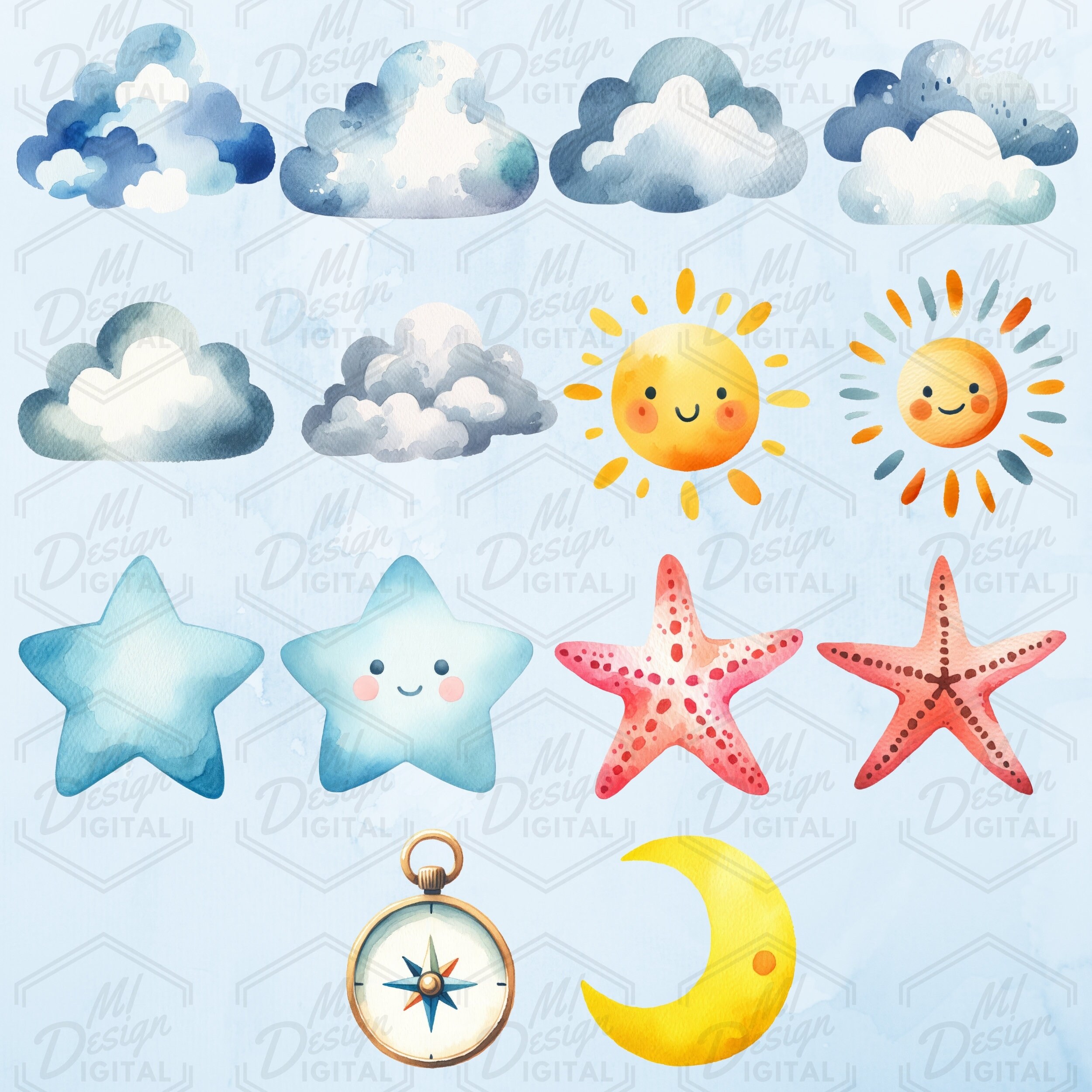 Animal Sailor Set, Sailor Watercolor Clipart, Animal PNG, Nursery Baby ...