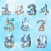 Castle Alphabet and Numbers, Watercolor Fairy Tale Castle Clipart PNG ...