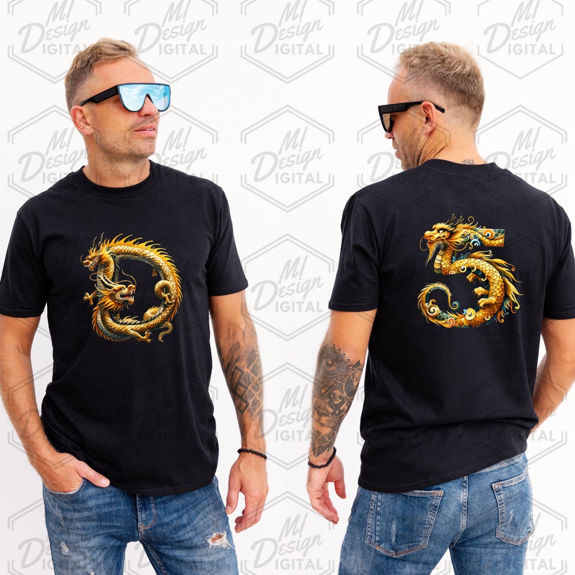 Chinese Dragon Alphabet and Numbers, Watercolor Dragon Alphabet PNG ...