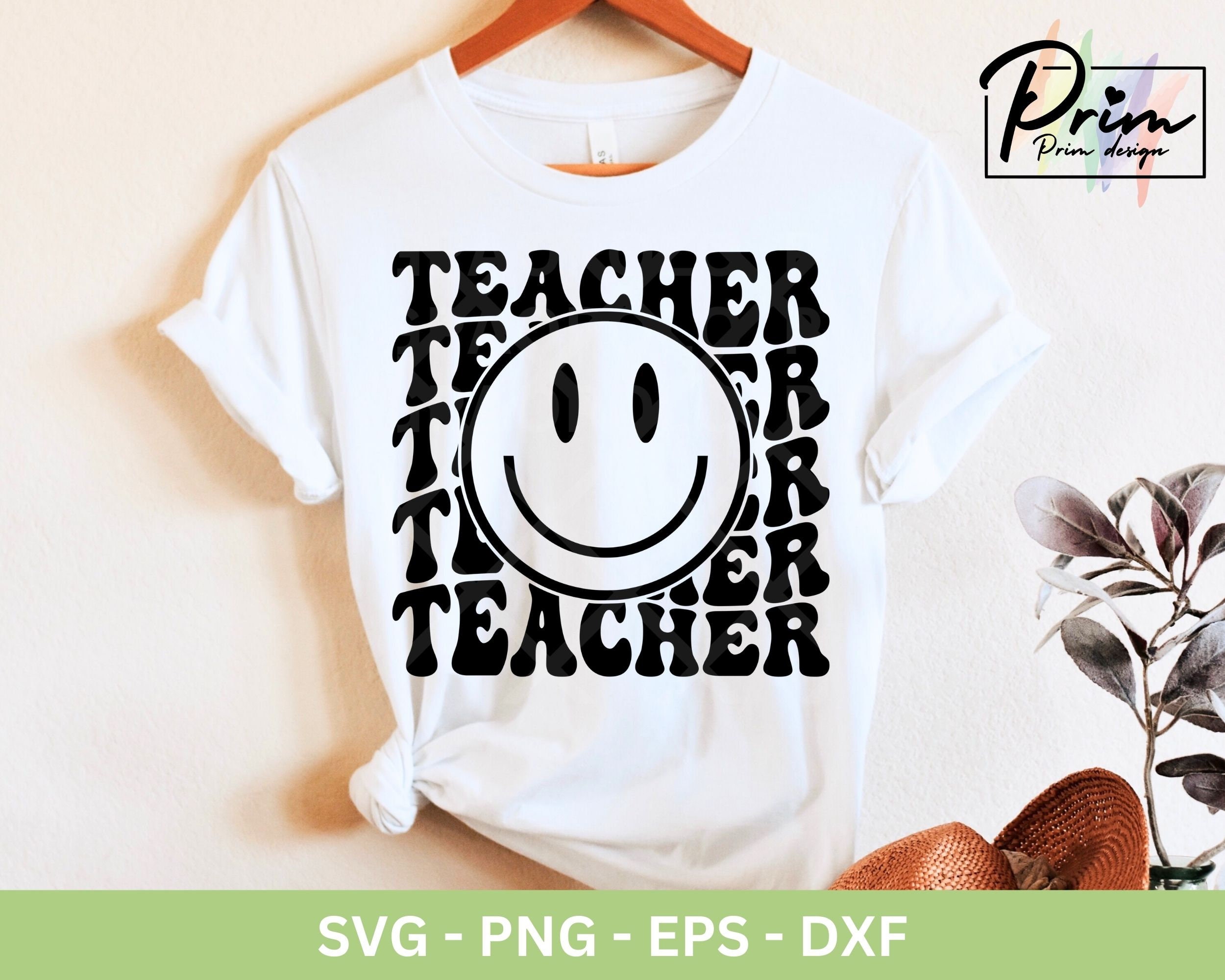 Teacher Happy Face SVG, Elementary Shirt Design (digital Download) - Etsy