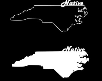 North Carolina Native Vinyl Sticker Car Window Door Bumper Decal Pride ...