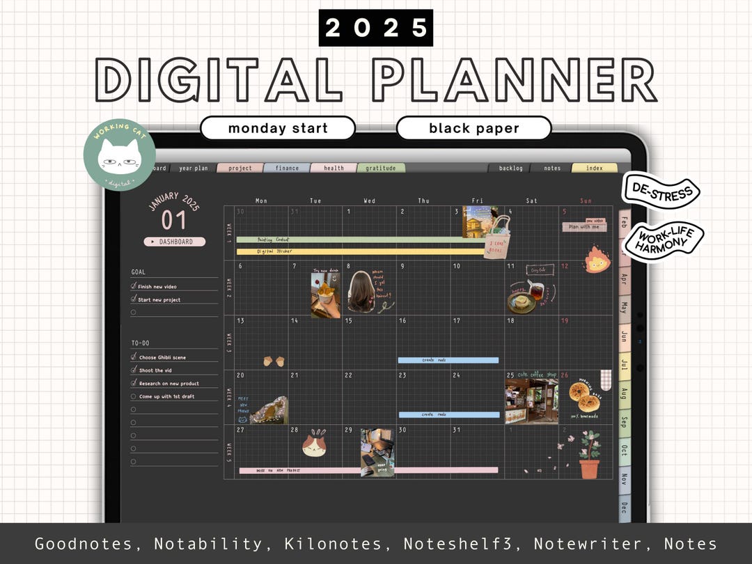 2025 Digital Planner for Goodnotes, Notability, iPad & Tablet | Minimal ...