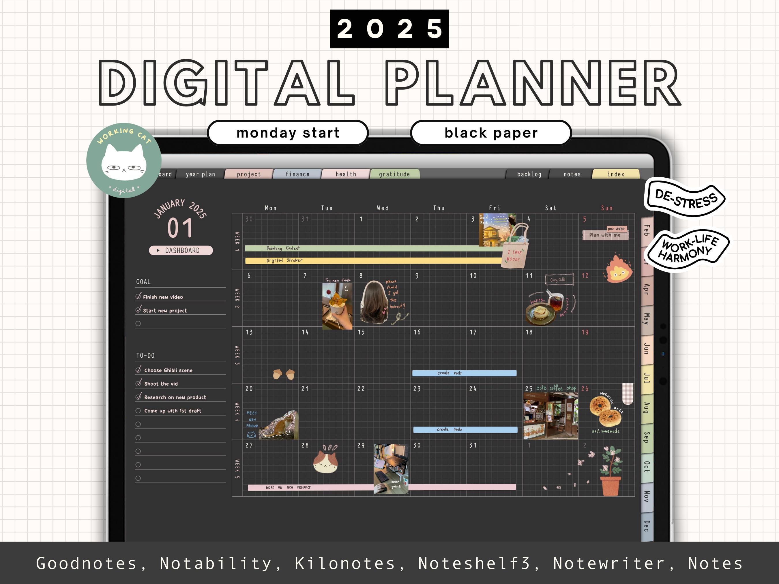 2025 Digital Planner for Goodnotes, Notability, iPad & Tablet | Minimal ...