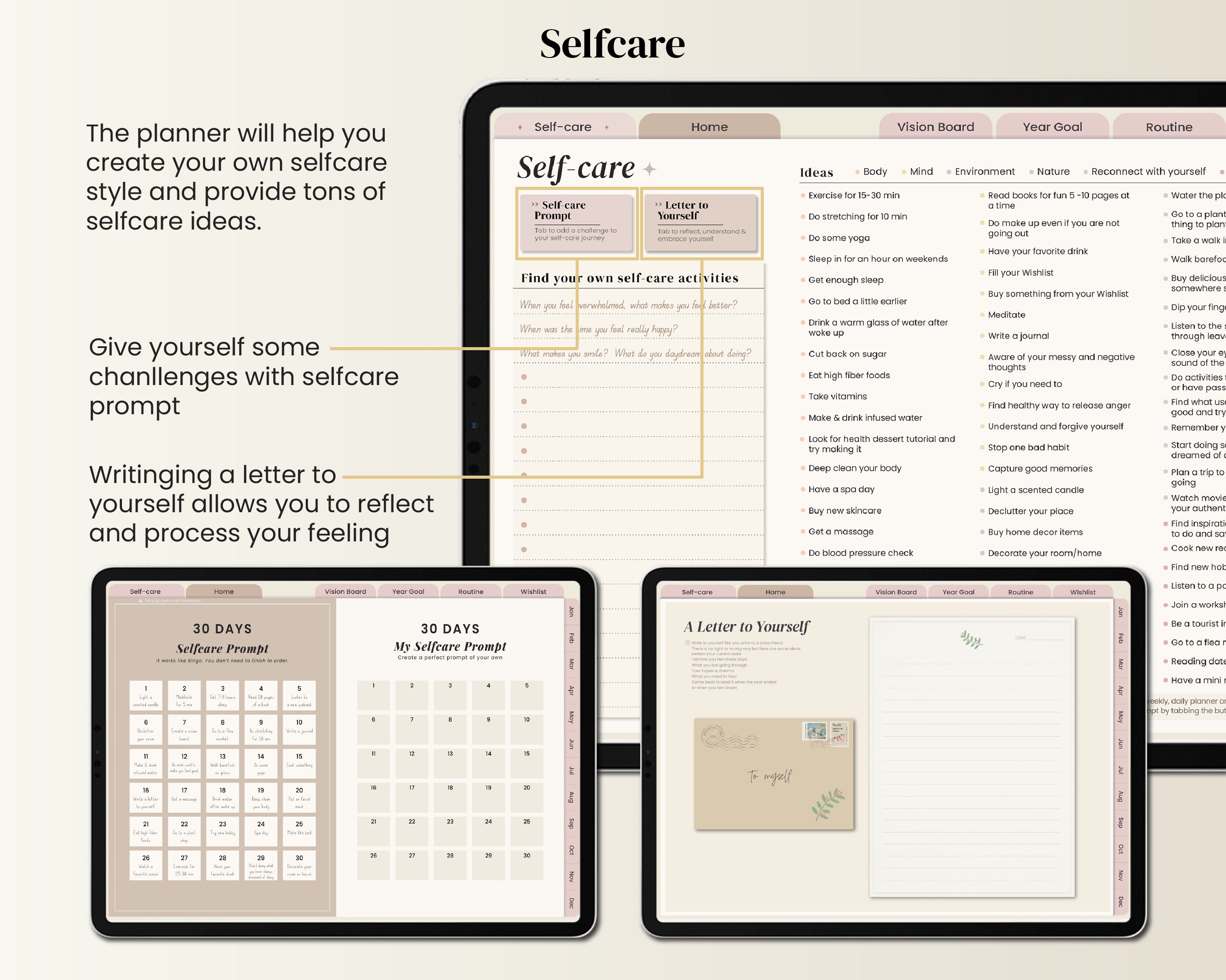 Digital Planner 2024 Self-care Edition, Daily Planner, Weekly Planner ...