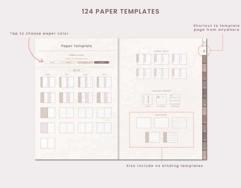 12 Dividers Digital Notebook, Goodnotes Notebook, Student Notebook ...