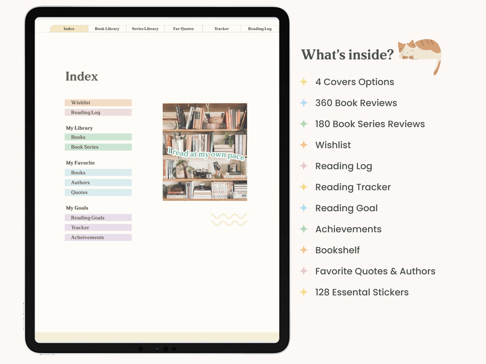 Vertical Digital Reading Journal: Book Tracker & Bookshelf (PDF) - Etsy