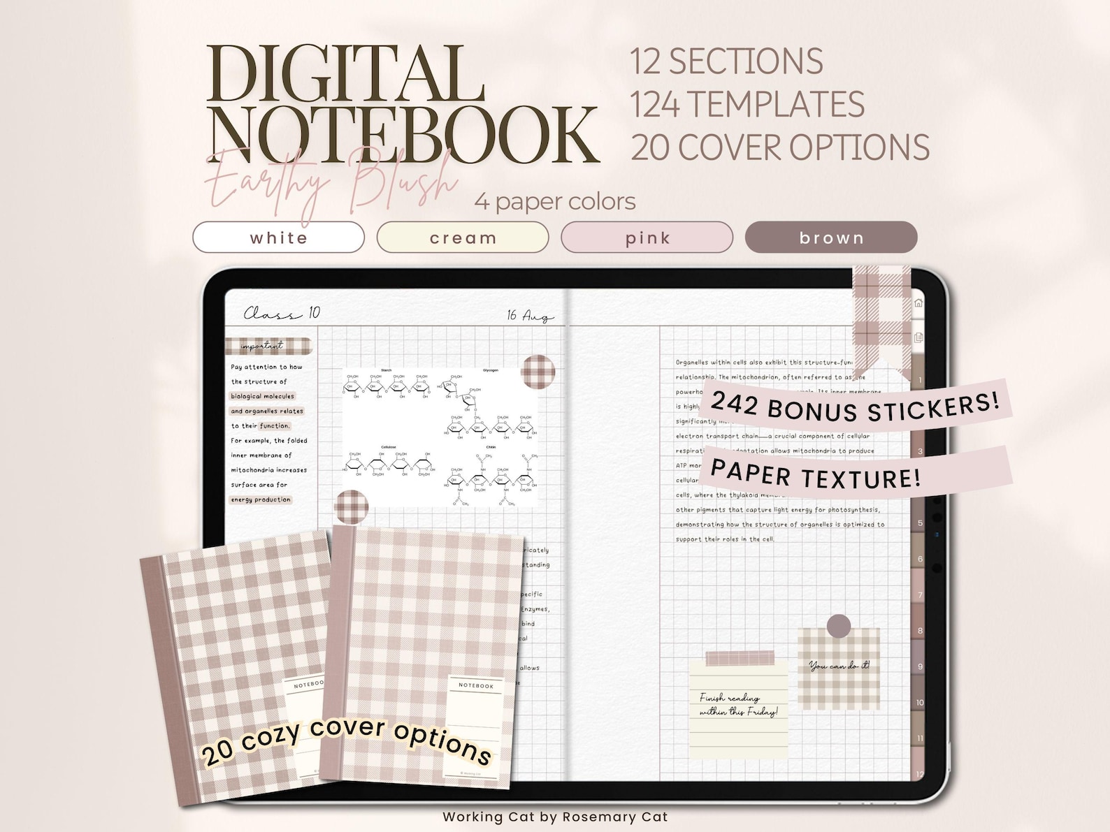 12 Dividers Digital Notebook, Goodnotes Notebook, Student Notebook ...
