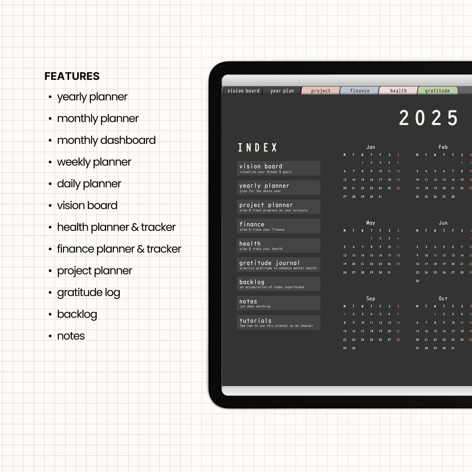 2025 Digital Planner for Goodnotes, Notability, iPad & Tablet | Minimal ...