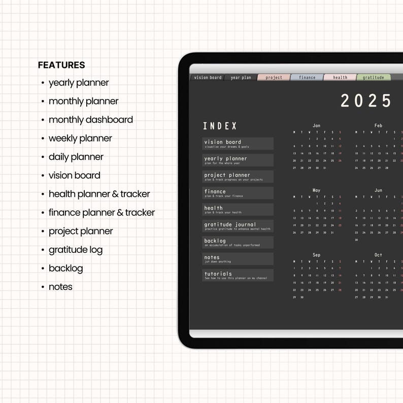 2025 Digital Planner for Goodnotes, Notability, iPad & Tablet | Minimal ...