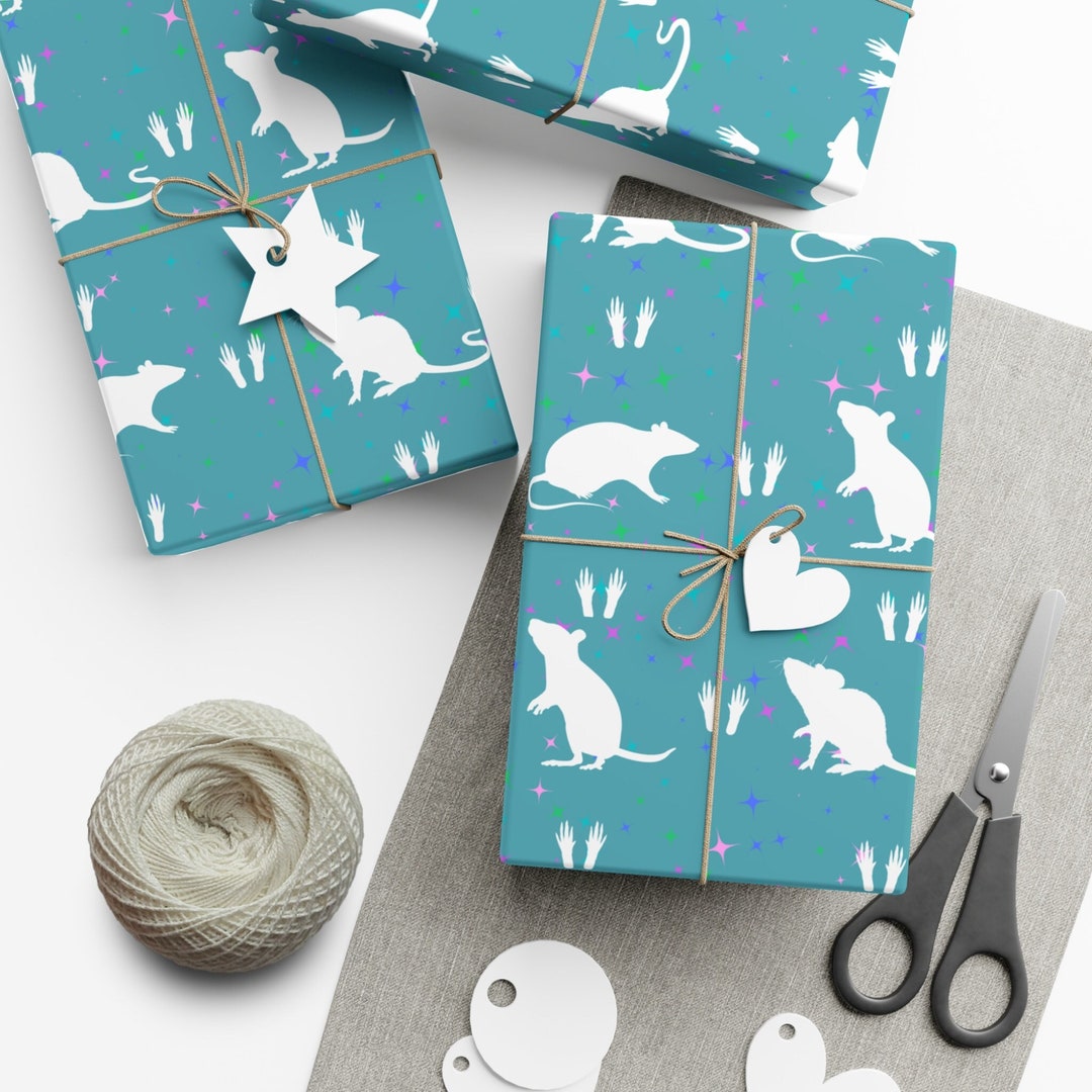 Adorable Rat Design Gift Wrap for Birthdays or Christmas for the Rat ...