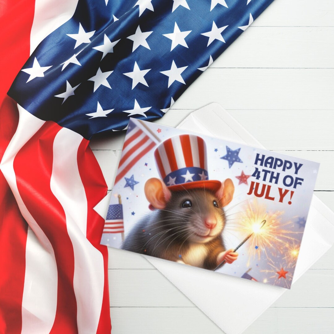 Happy 4th July Rat Card Celebrate Independence With This Cute 4th July ...