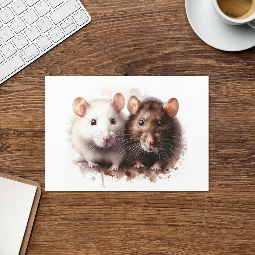 Charming Rat Greeting Card, Send Your Best Wishes With This Cute Rat ...